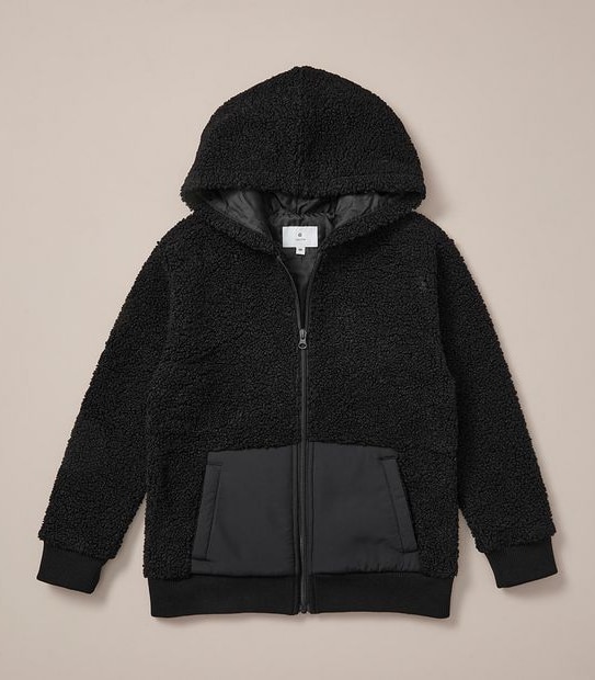 Zip Thru Teddy Fleece Hoodie | Target Australia