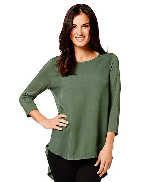 Woven Front Top - Khaki | Target Australia