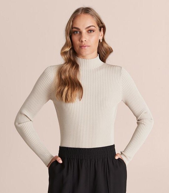 Preview High Neck Rib Knit Top | Target Australia