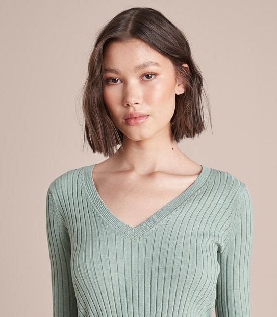 Preview V-Neck Rib Knit Top | Target Australia