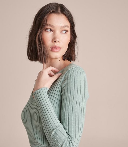 Preview V-Neck Rib Knit Top | Target Australia