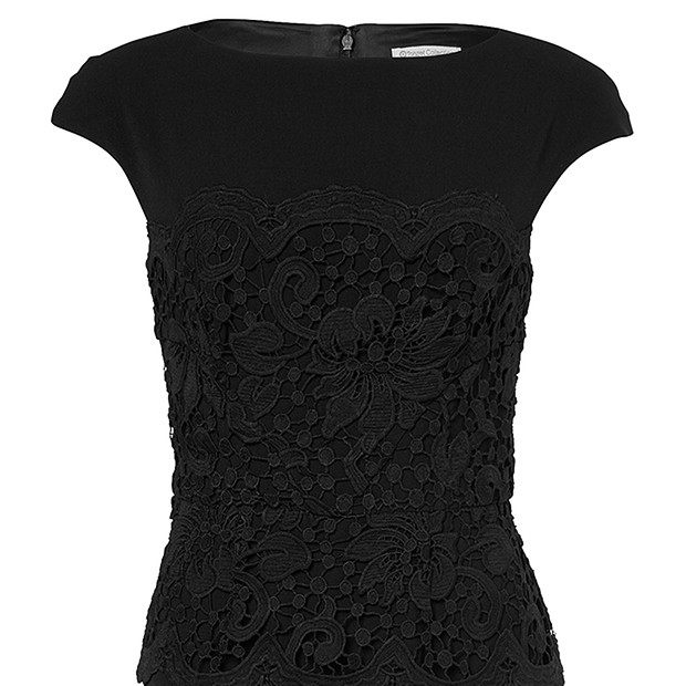 Lace Trim Sheath Dress - Black | Target Australia