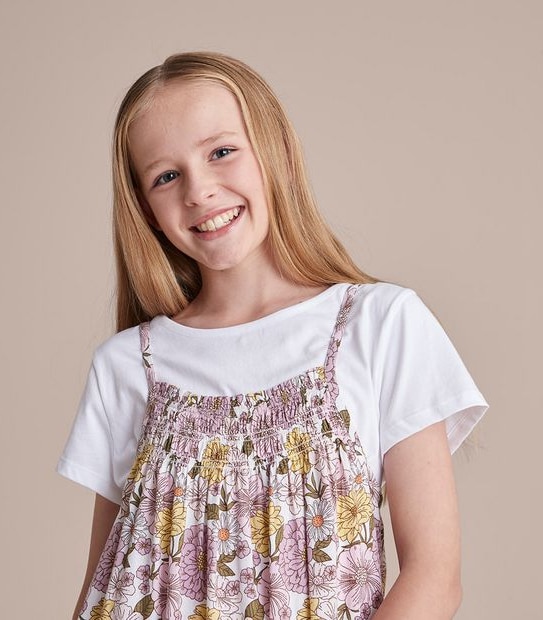 2 Piece Linen Blend Dress and T-shirt Set | Target Australia