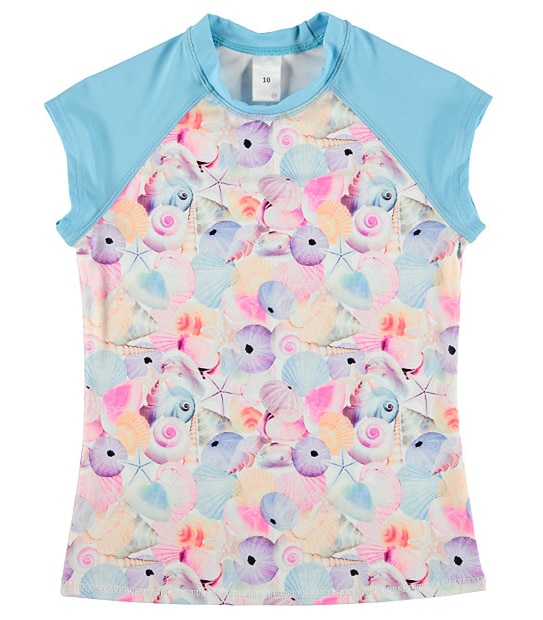 Girls' Shell Seashell Print Rash Vest | Target Australia