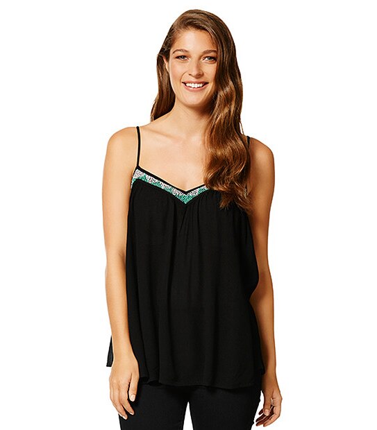 Lily Loves Bead Neck Singlet - Black | Target Australia