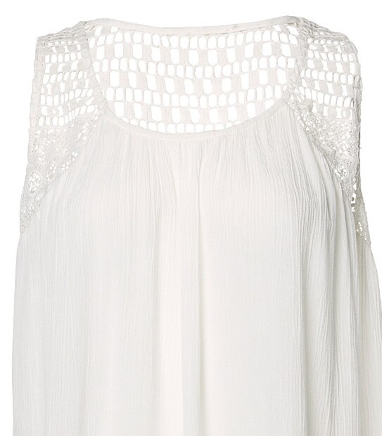 Crochet Detail Tank - Egret | Target Australia