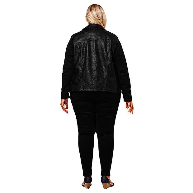 Belle Curve Leather Look Jacket - Black | Target Australia