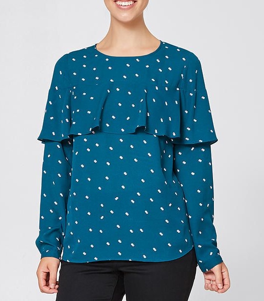 Relaxed Ruffle Front Top | Target Australia