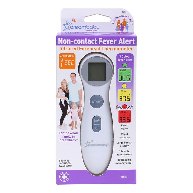 Dreambaby Non Contact Fever Alert Infrared Forehead Thermometer Target Australia